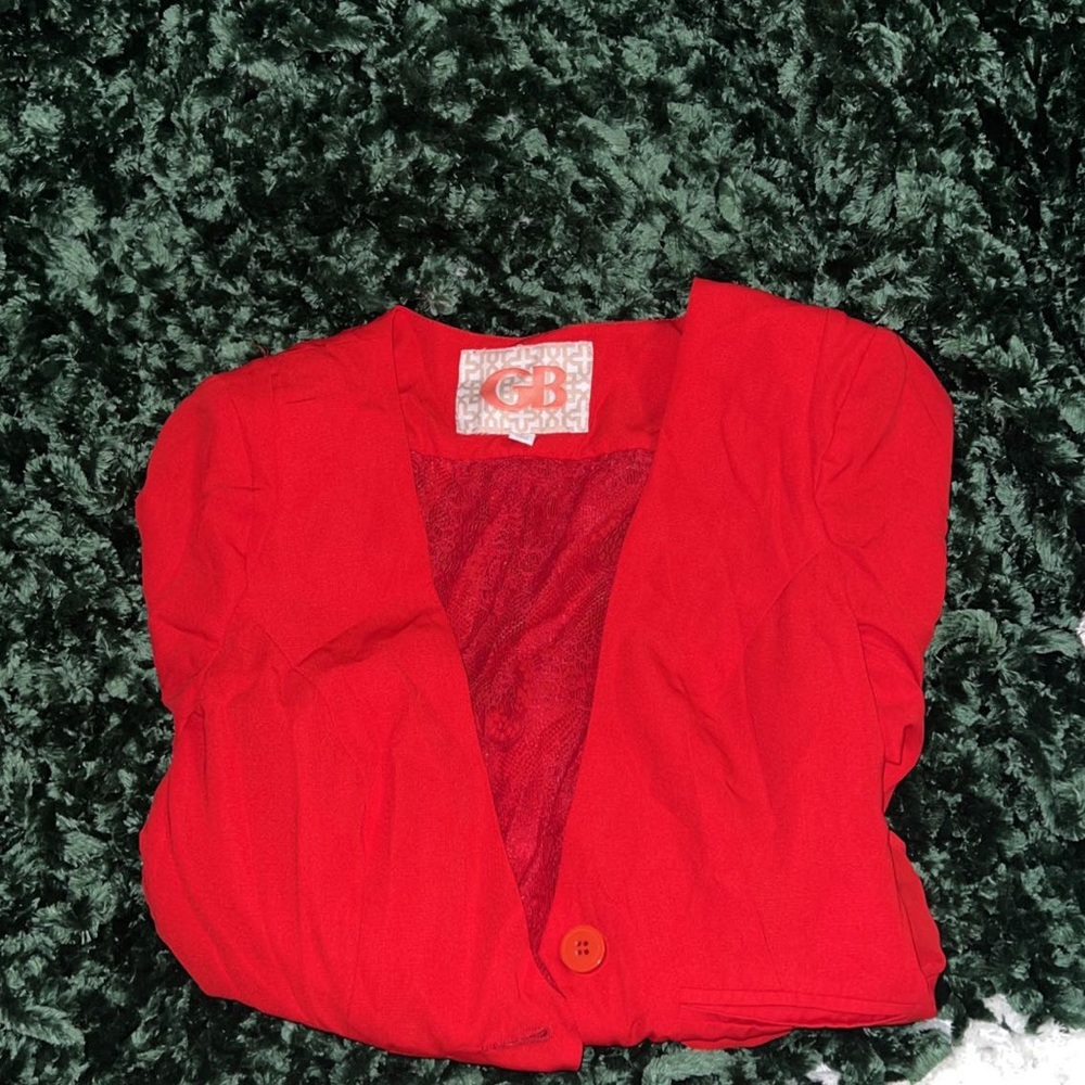 Small Vintage Gianni Bini Red Blazer, Lace Back Jacket - Gem